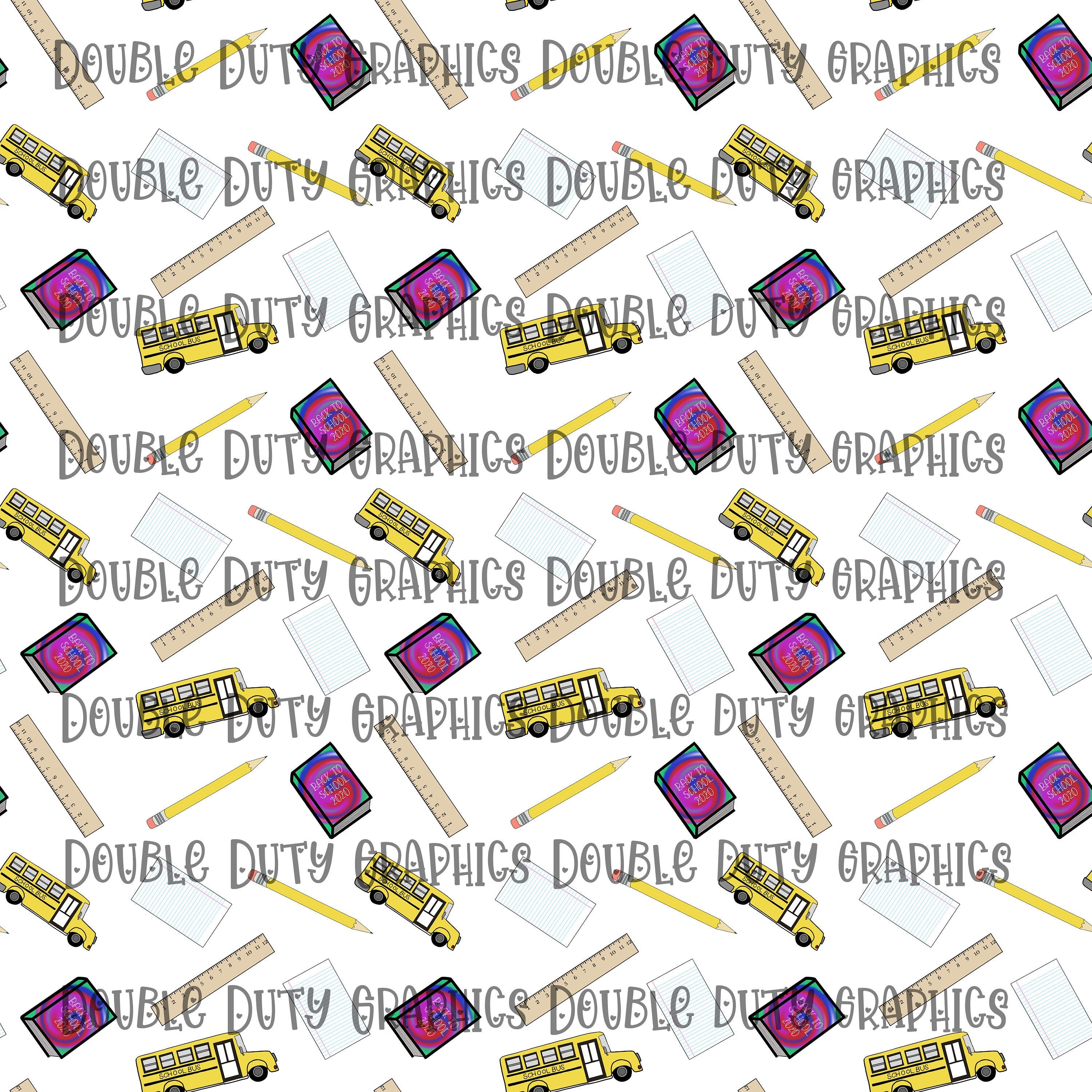Back to School Buses Notebook Paper Pencil School - Etsy