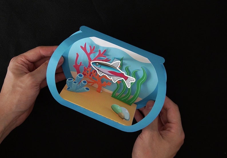Paper Fish Tank DIY PAPER CRAFT Kids Art Tropical Fish Pet - Etsy