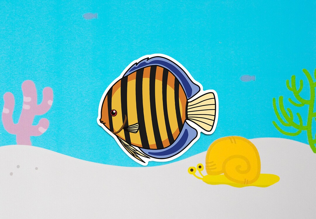 Wild Discus Waterproof Paper Sticker, Aquarium Sticker, Decoration ...