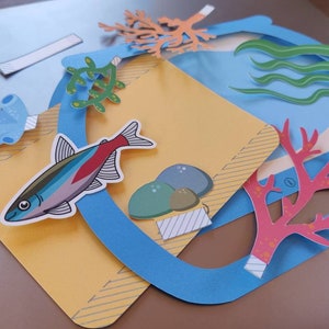 Paper Fish Tank DIY PAPER CRAFT Kids Art Tropical Fish Pet Aquarium ...