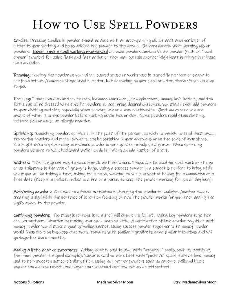 Spirit Spell/manifesting Powder - Etsy