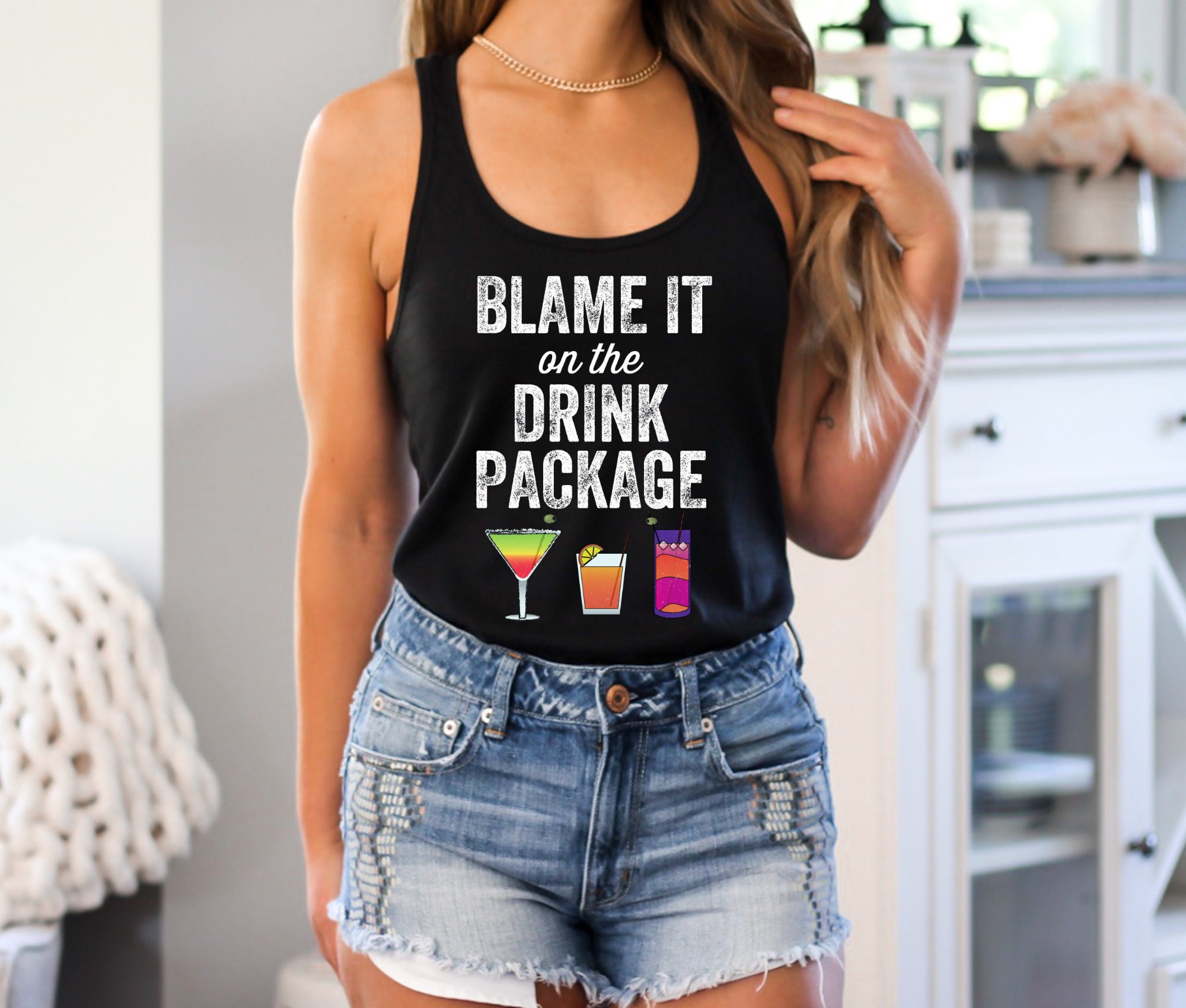 Funny Cruise Tank Top | Blame It on the Drink Package Cruising Tank Top ...