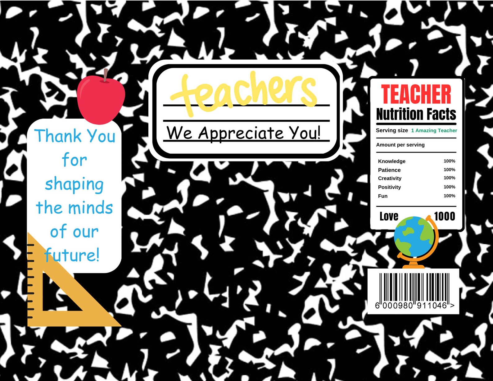 Teacher Appreciation Notebook Chip Bag (SELF Edit Using CANVA) - Etsy