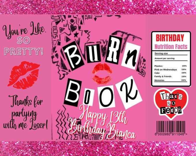 Mean Girls Inspired Burn Book Chip Bag Template (CANVA Editable) - Etsy