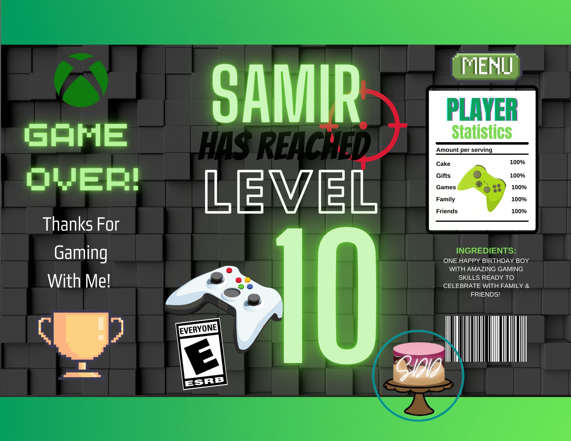 Gamer Themed Chip Bag Template (CANVA Editable) - Etsy