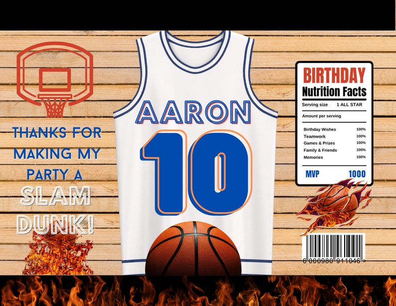 Basketball Chip Bag Template (CANVA Editable) - Etsy