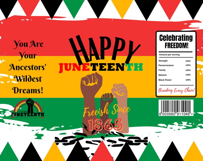 Juneteenth Themed Chip Bag Template With the Ability to Edit Using ...