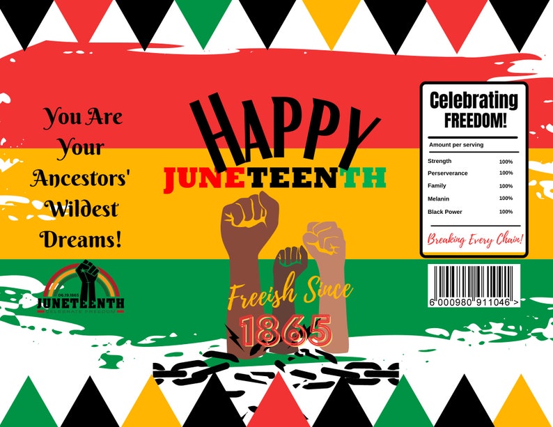 Juneteenth Themed Chip Bag Template With the Ability to Edit Using ...