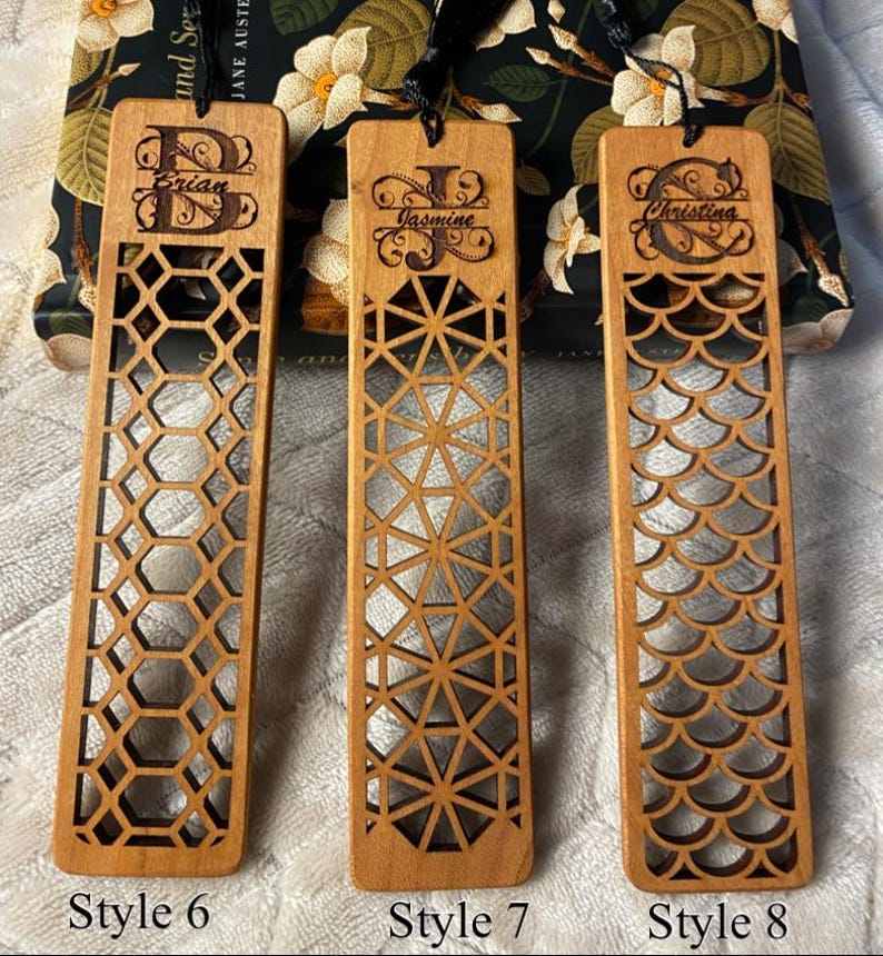 Personalized Laser Cut Hardwood Bookmarks - Custom Engraved, Unique ...