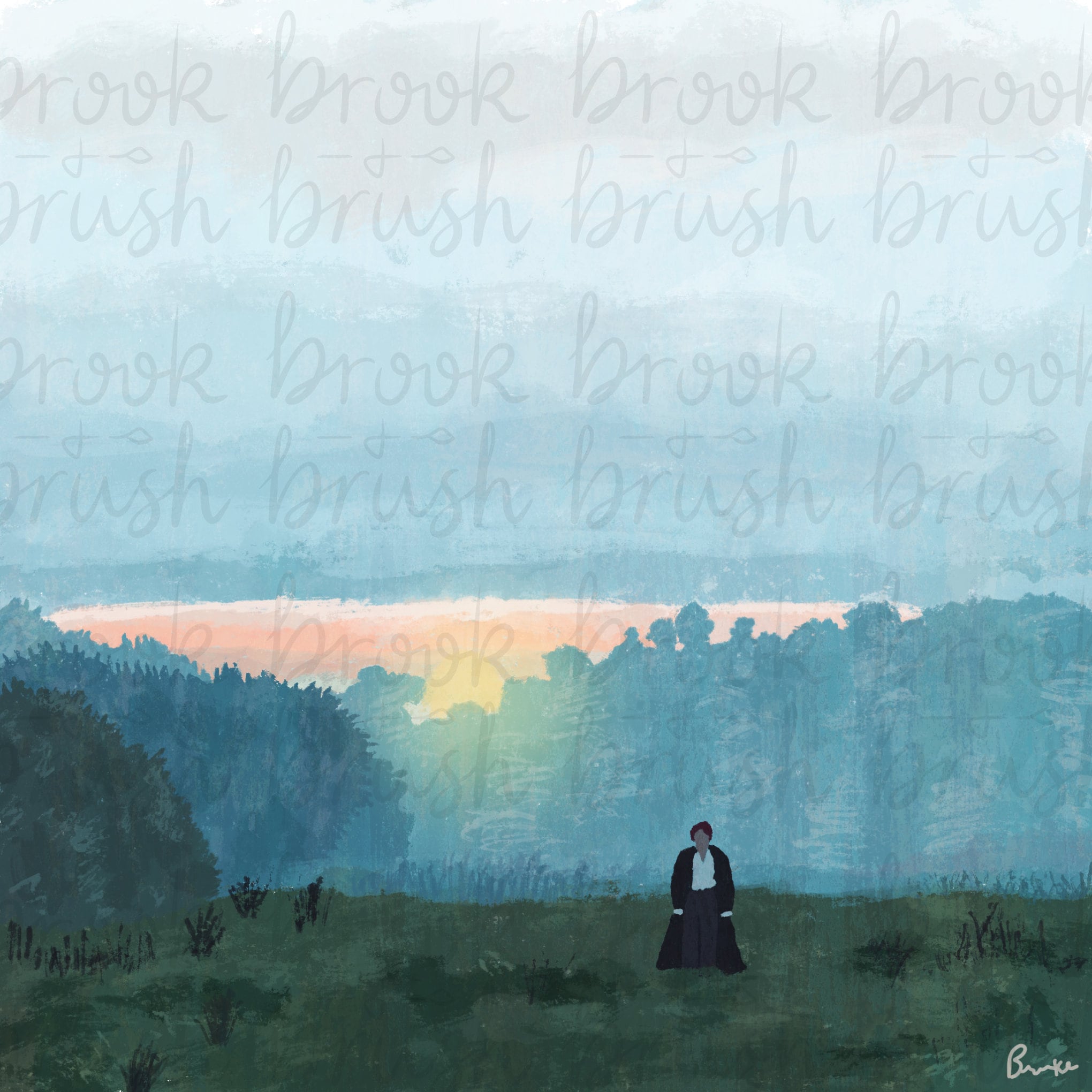 Art Print, Pride and Prejudice, Painting, Mr. Darcy, Jane Austen, Square, Original Art, Movie ...