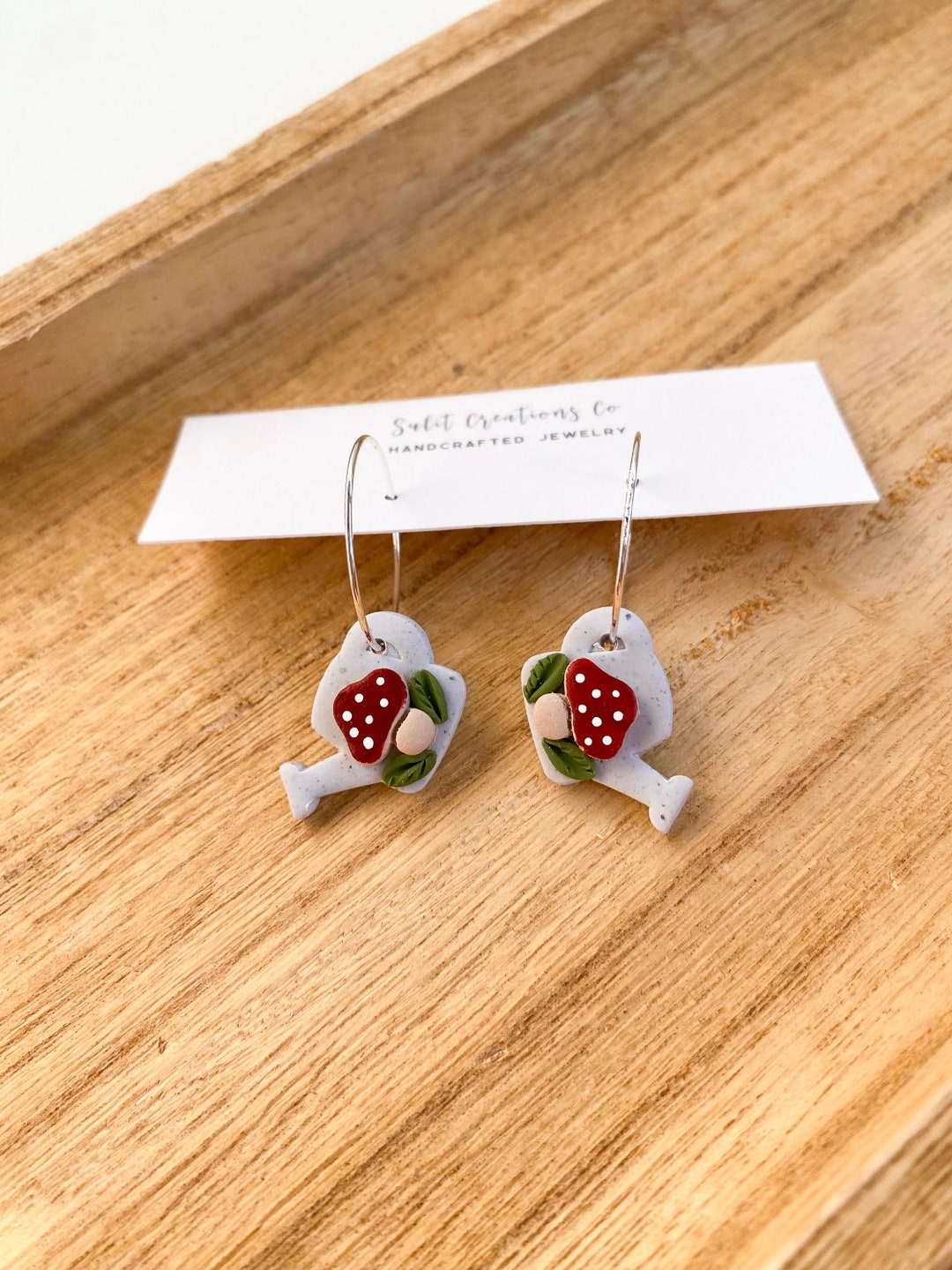 Cottagecore Fairy Garden Mushroom Watering Can | Mushroom Earrings ...