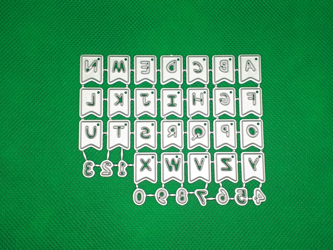 Embossing Template Alphabet Flags Numbers Die-cutting Template ...