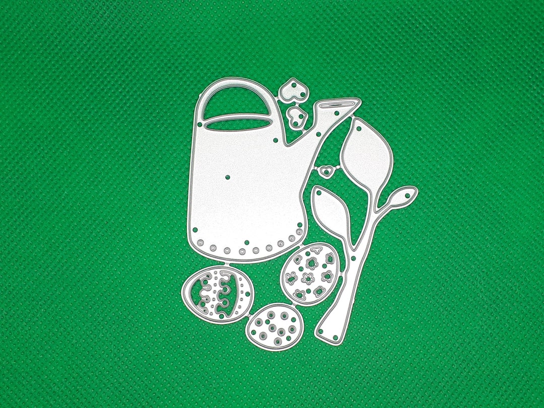 Embossing Template Watering Can Garden Stamping Template Spring Summer ...