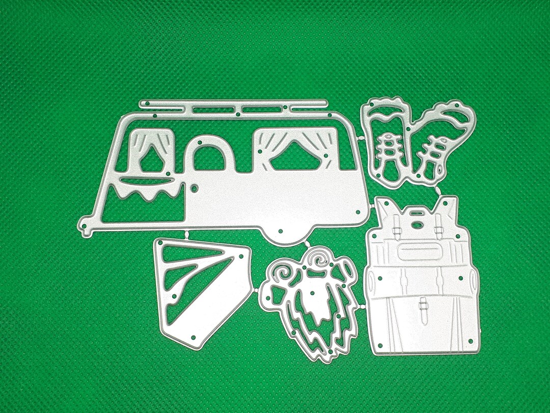 Embossed Stencil Camping Hiking Caravan Punching Stencil Holiday Beach ...