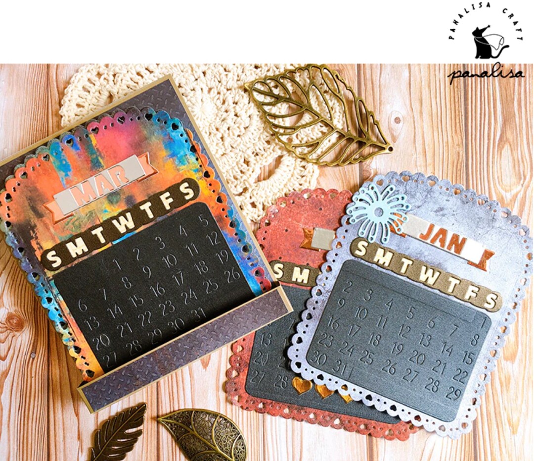 Embossed Stencils Calendar Punching Stencils Month Day Stencil - Etsy
