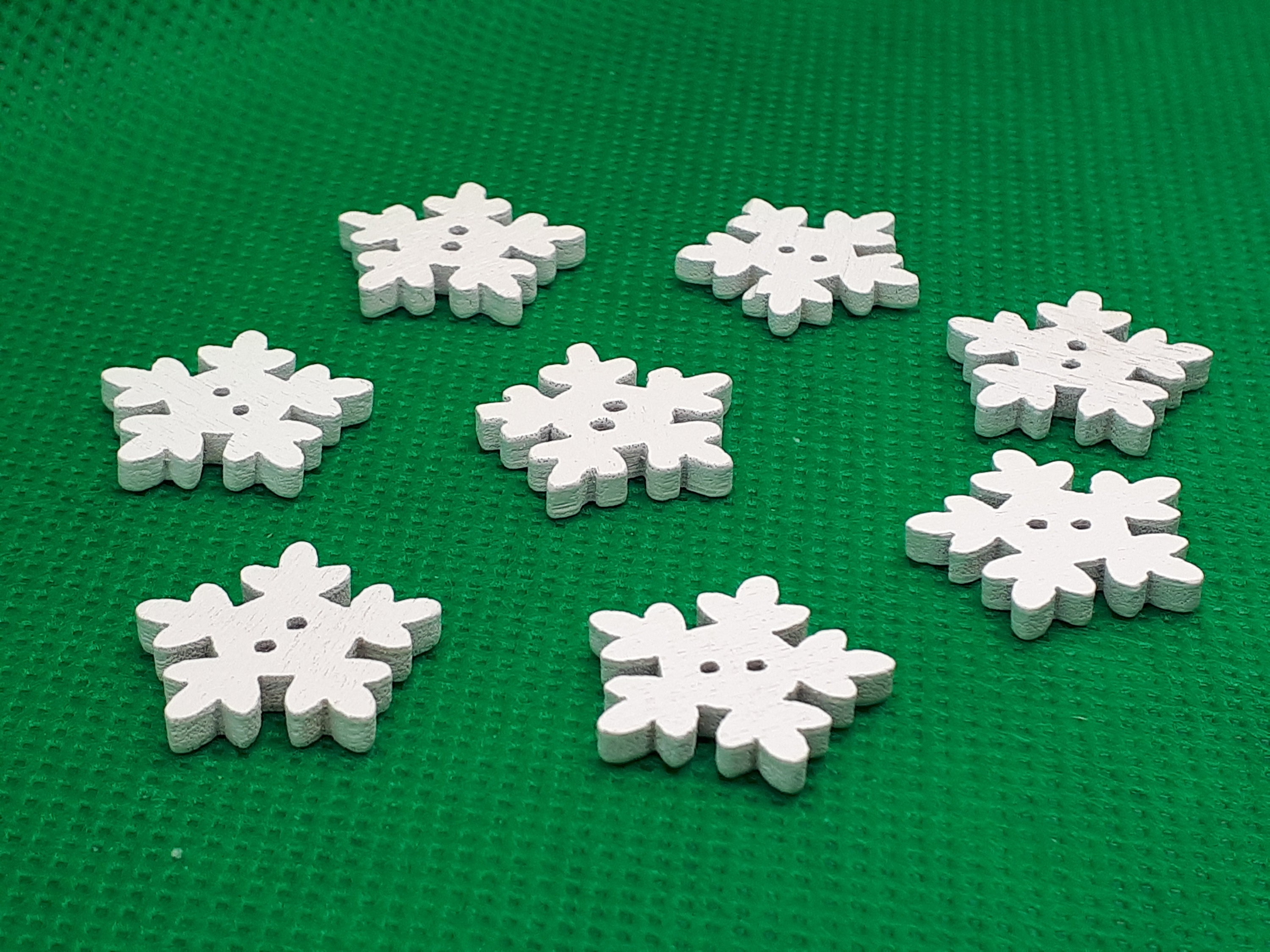 Button Snowflake Buttons Snow White Wood Crafts Sewing Wooden - Etsy UK