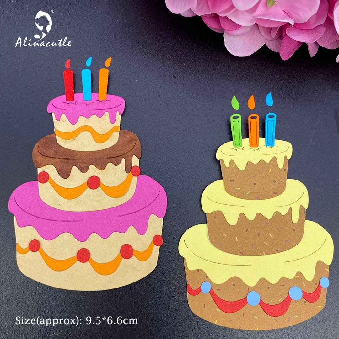 Embossing Template Birthday Cake Stamping Template Wedding Cake ...