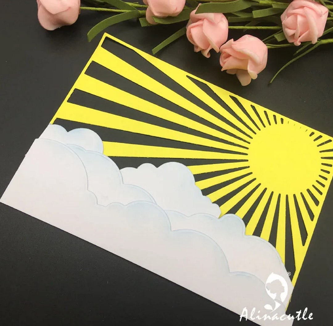 Embossing Template Clouds, Die-cutting Template Sky, Embossing, Die ...