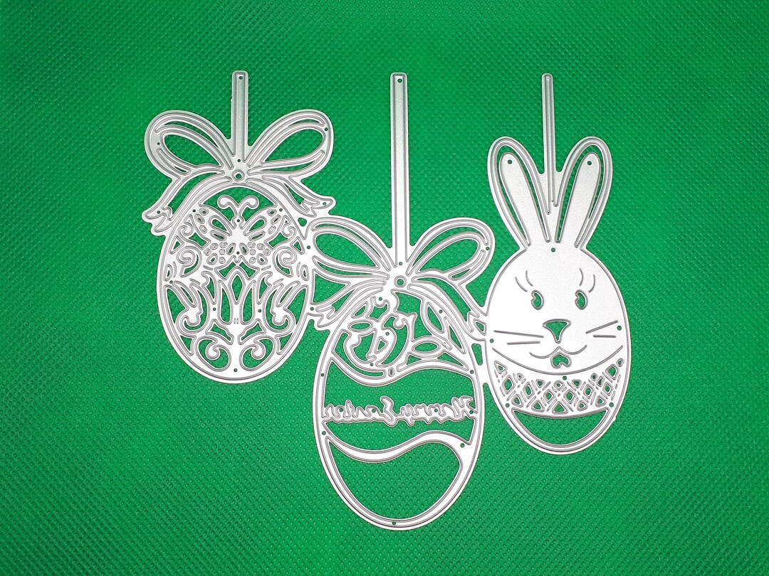 Embossing Template Easter Egg Pendants Die-cut Template Happy Easter ...