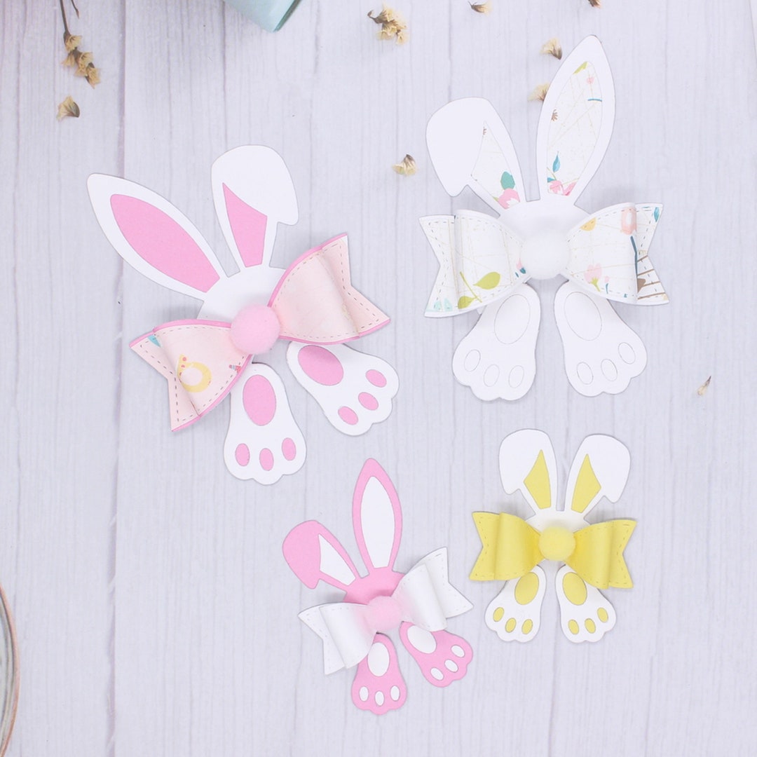 Embossing Stencil Rabbit Bow Cutting Stencil Bunny Embossing Easter ...