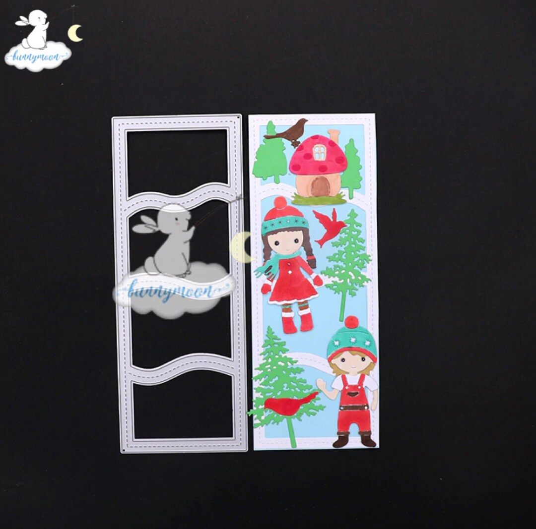 Embossing Stencil Frame Waves Cutting Stencil Greeting Card Embossing ...