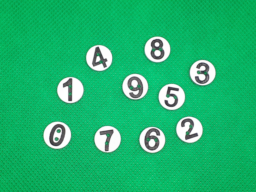 Number Buttons Ø 12.5 Mm Resin Number Button 50 Pieces Crafting Sewing ...