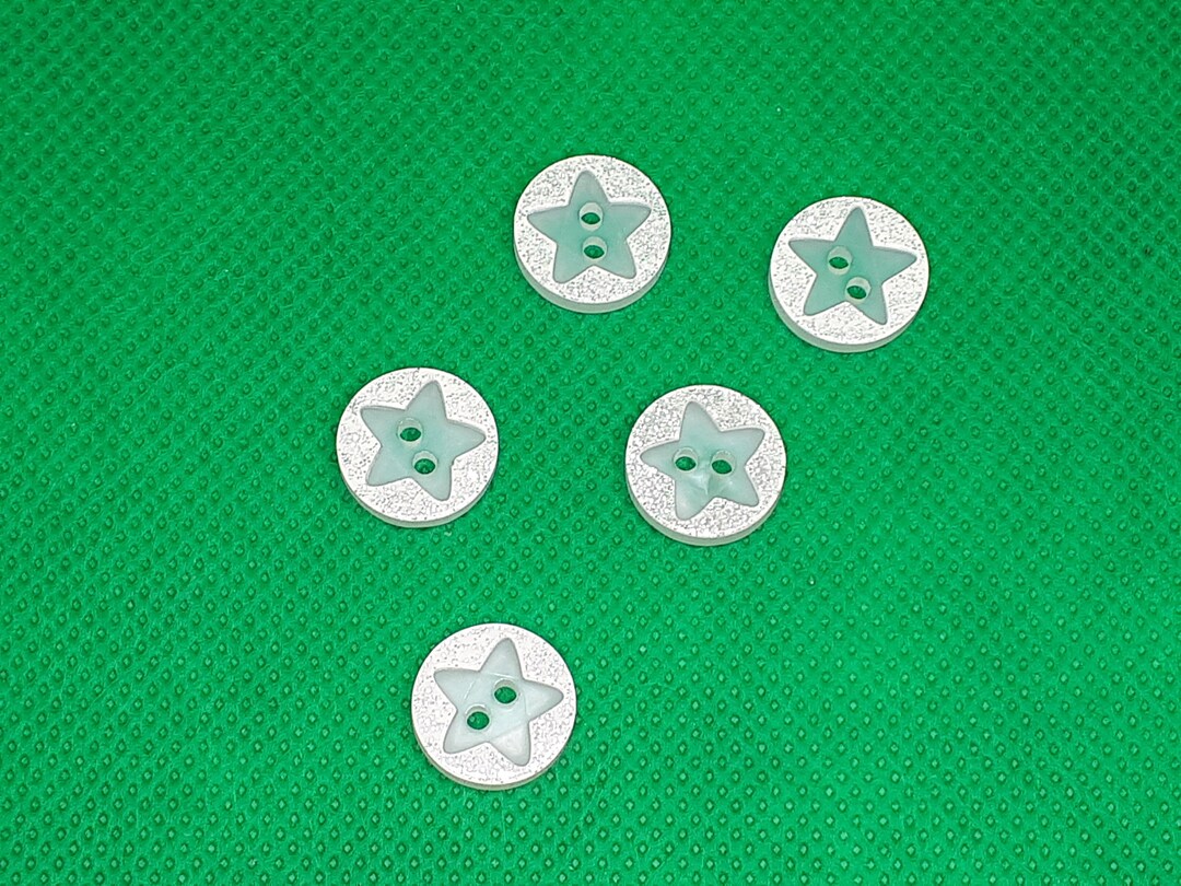 Star Button Glitter Buttons 12.5mm Resin Crafting 2 Hole Scrapbooking ...