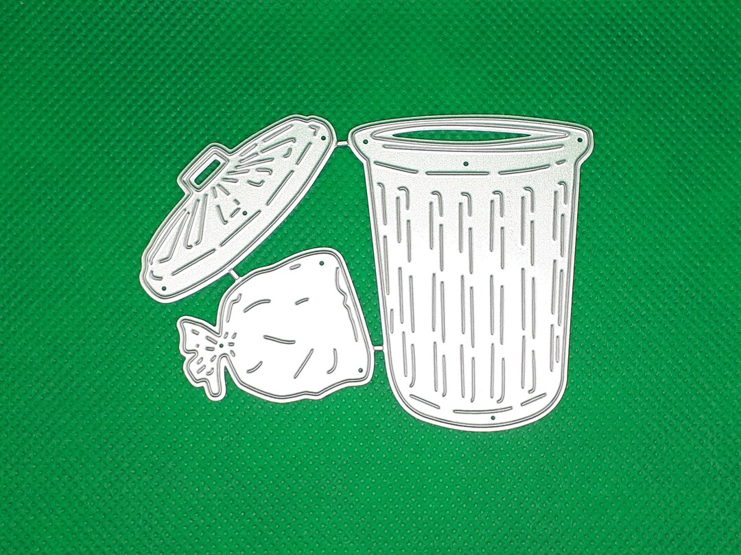 Embossing Stencil Garbage Can Trash Can Garbage Bag Cutting Stencil Bin ...