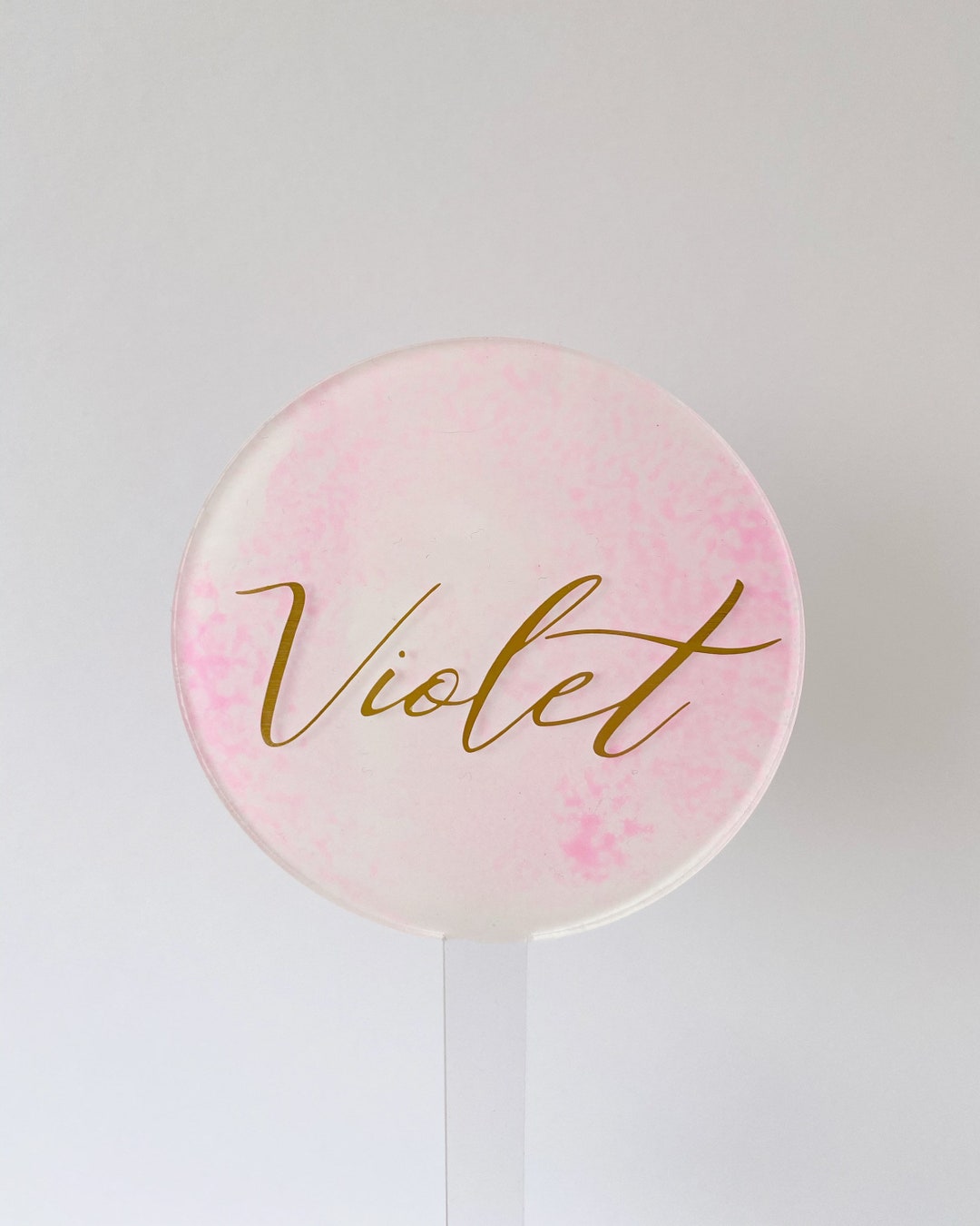 Painted Acrylic Name Cake Topper - Etsy