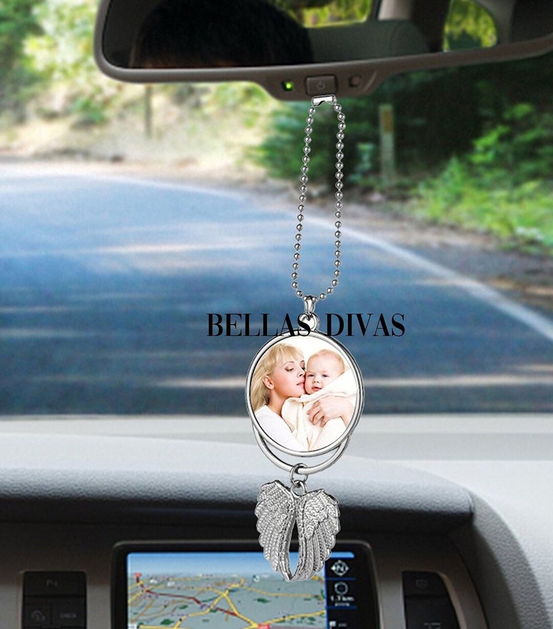 PERSONALIZED ANGEL WINGS Car Charms-double Sided Car Hanger Memorial ...