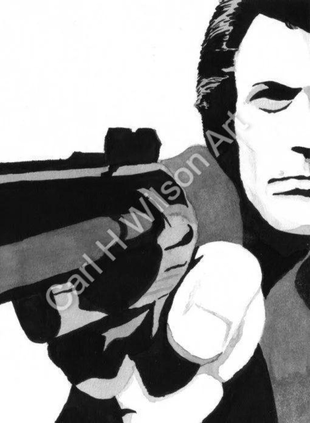 1970s Gritty Cop Film Art Print – Tough Detective Portrait – Retro ...