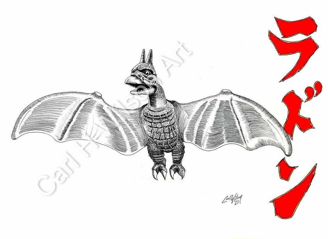 Rodan Kaiju Art Print – Shogun Warriors Inspired Japanese Monster ...
