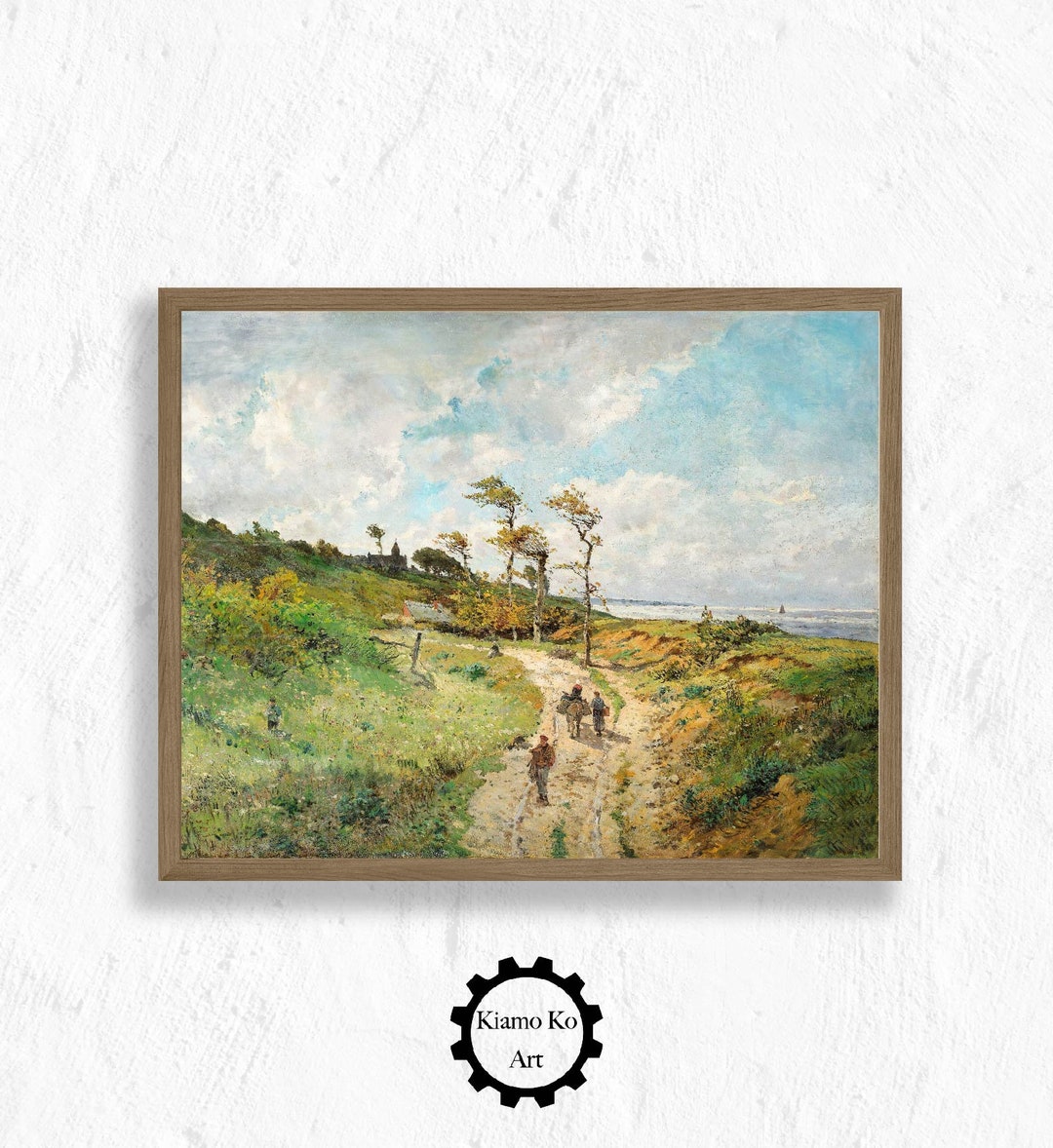 The Seaside Path Painting Printable Art Work, Vintage Art Work, Digital ...