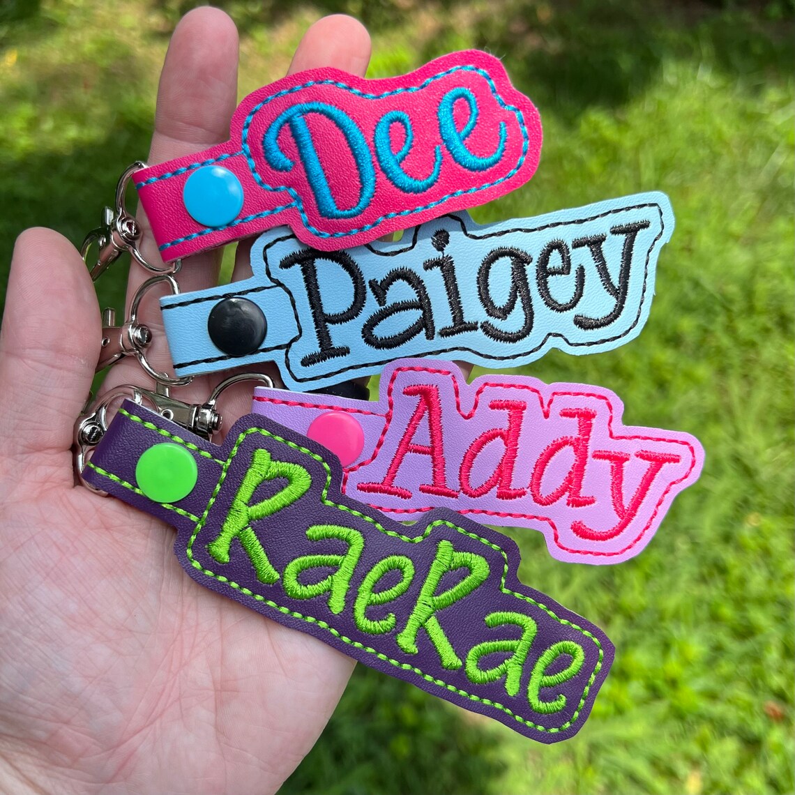 Embroidered Personalized Backpack Tag, Custom Name Keychain - Etsy