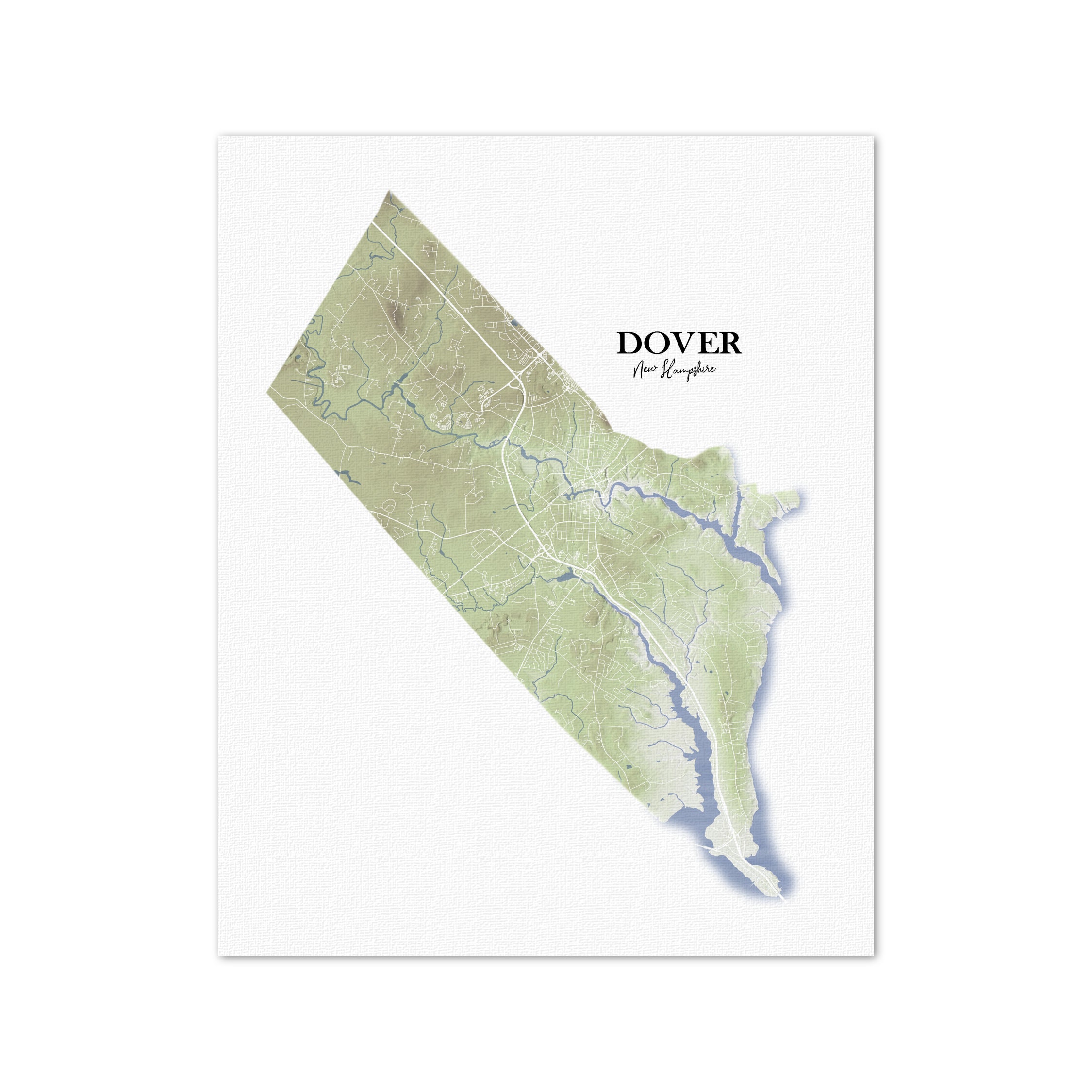 Dover, New Hampshire, City Map (unframed Giclee Fine Art Print) - Etsy