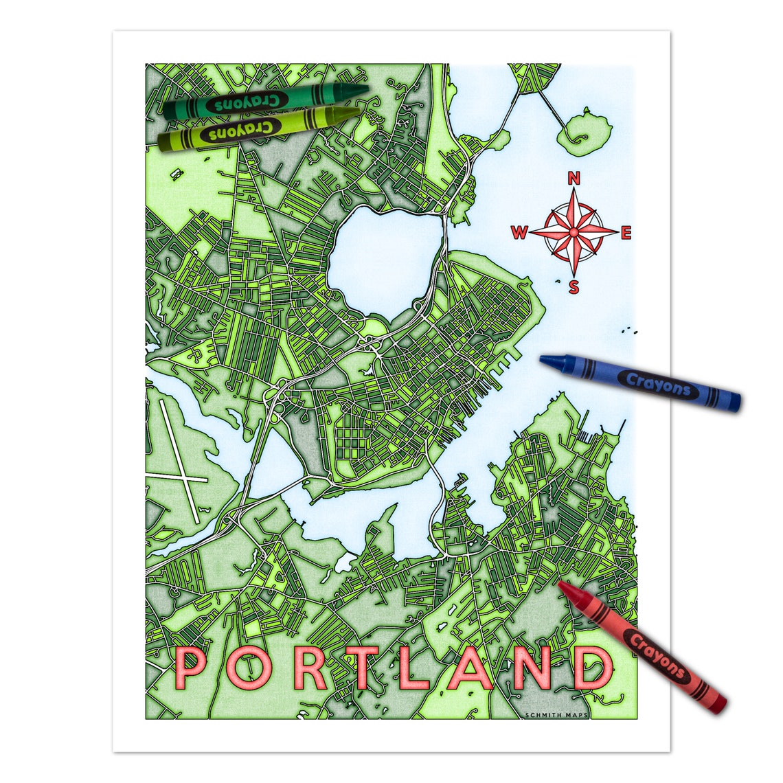 Portland, Maine, Printable Coloring Page - Etsy