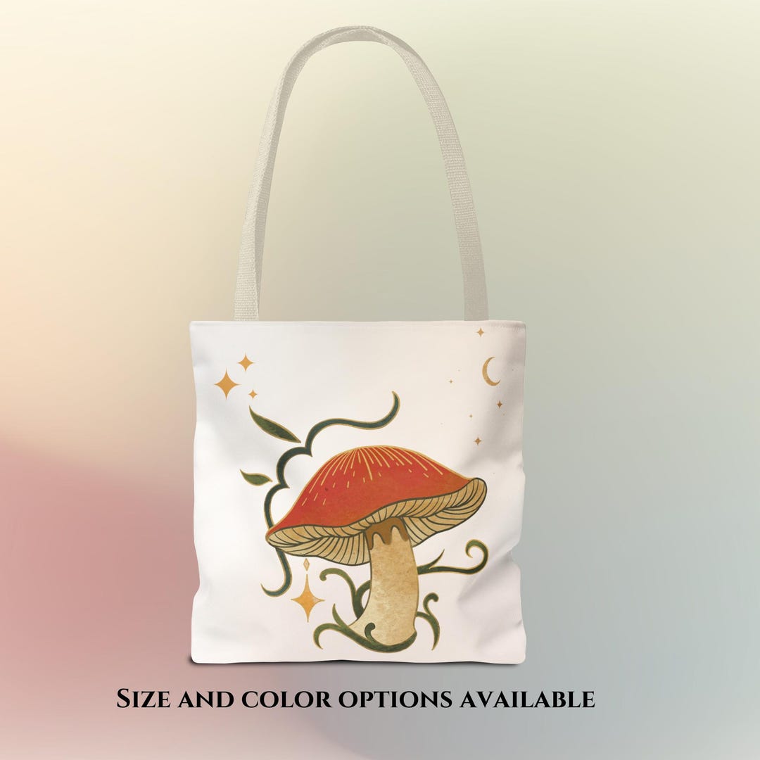 Mushroom Tote Bag - Adorable and Fun Functional Bag, Multiple Sizes ...