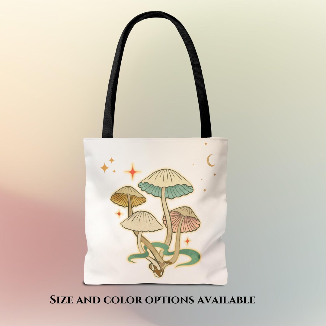 Pastel Mushrooms Tote Bag Adorable and Fun Functional Bag, Multiple ...