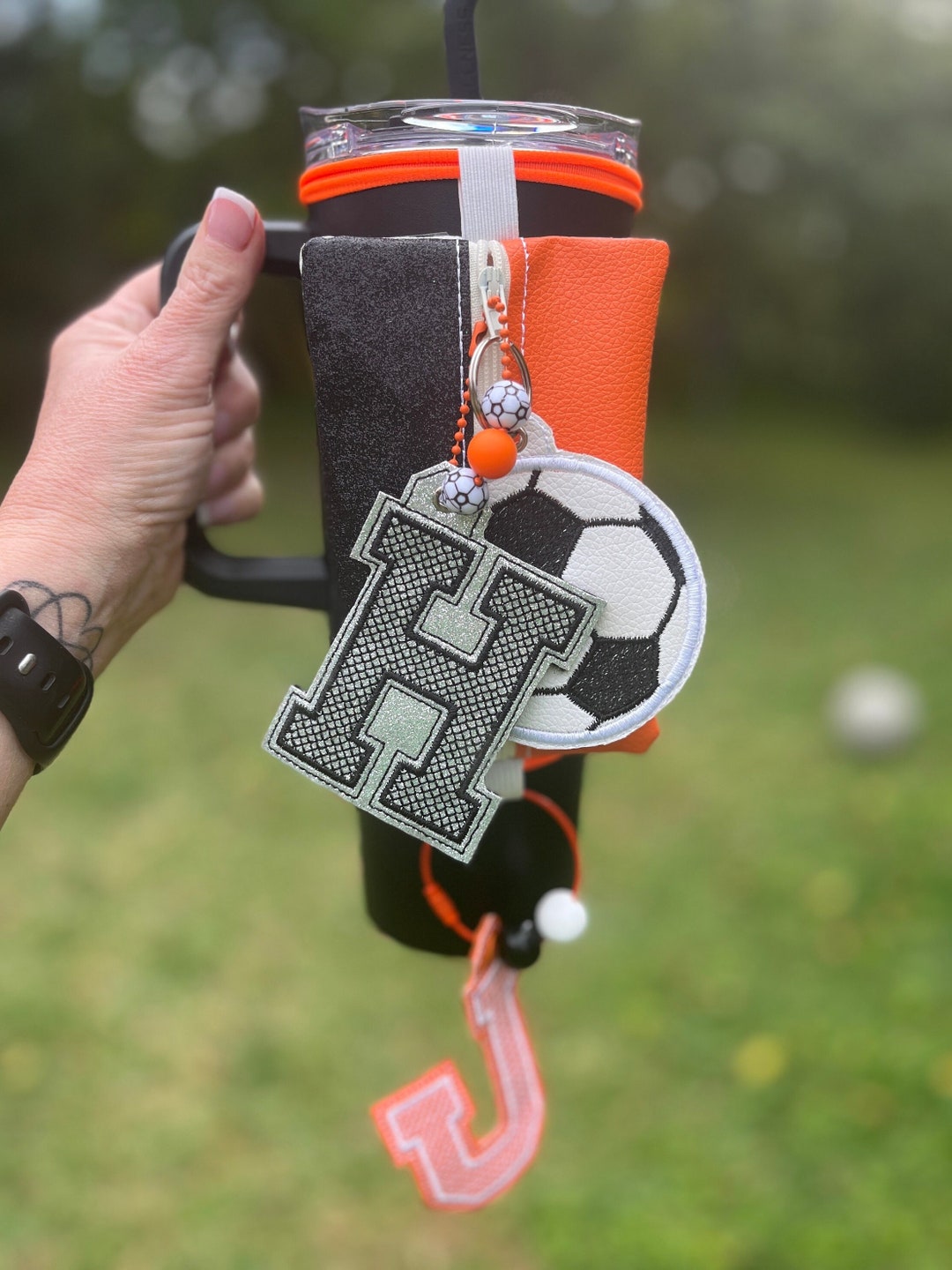 FULLY CUSTOMIZABLE Soccer Theme Sports Tumbler Zipper Pouch for Stanley ...