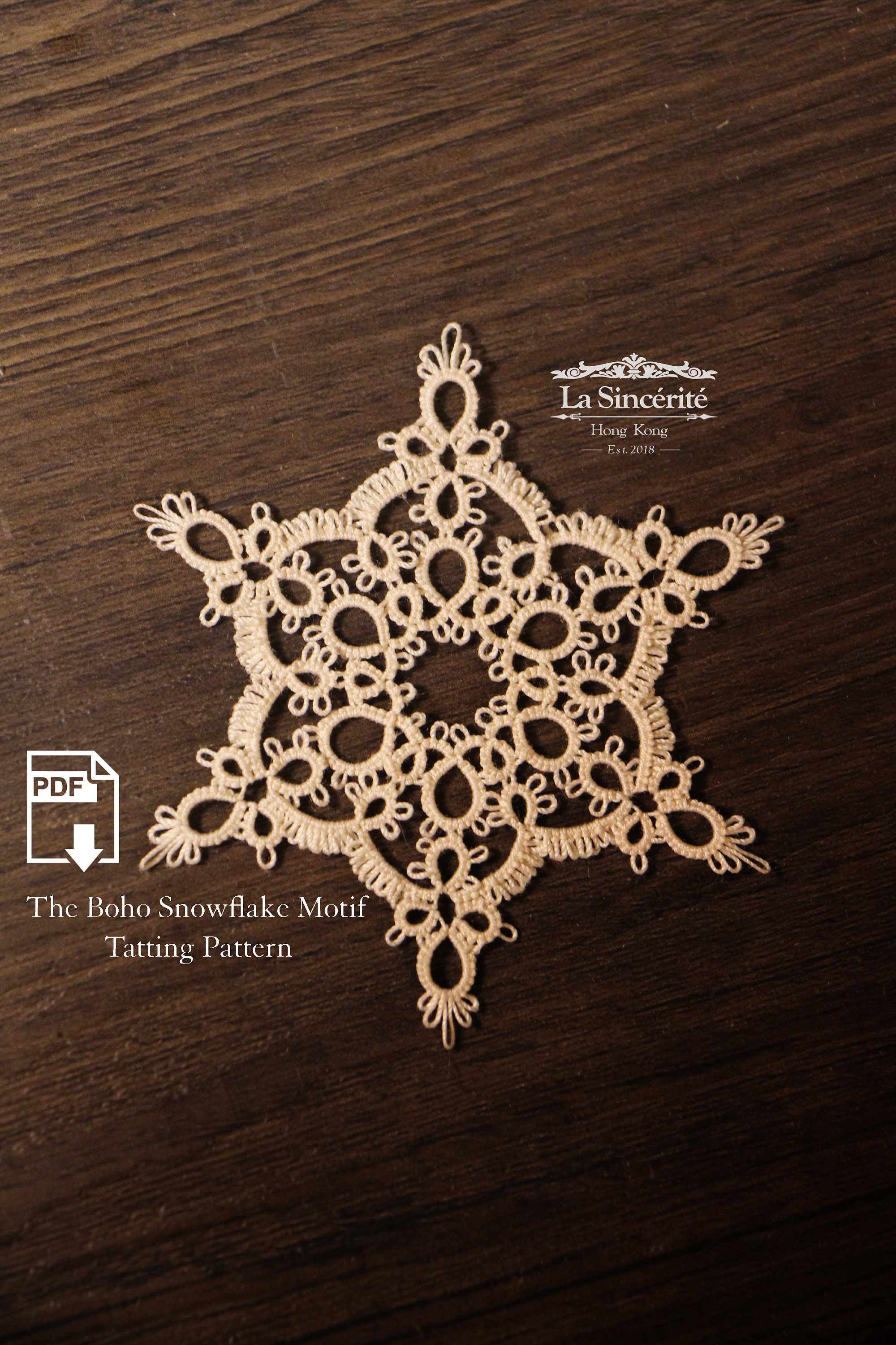 Original Tatting Snowflake Pattern, Shuttle Tatting Tutorial, Tatting ...