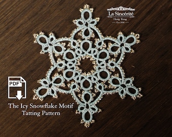 Original Tatting Snowflake Pattern, Shuttle Tatting Tutorial, Tatting PDF Pattern, Tatted ...