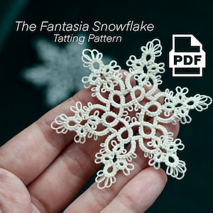Tatting Snowflake Pattern, Shuttle Tatting Tutorial, Tatting PDF Pattern, Tatted Snowflake ...