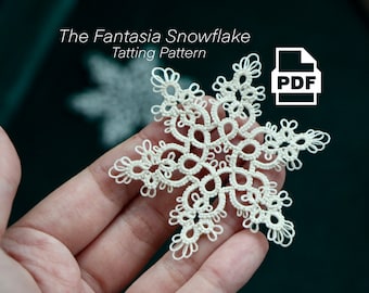 Original Tatting Snowflake Pattern, Shuttle Tatting Tutorial, Tatting PDF Pattern, Tatted ...