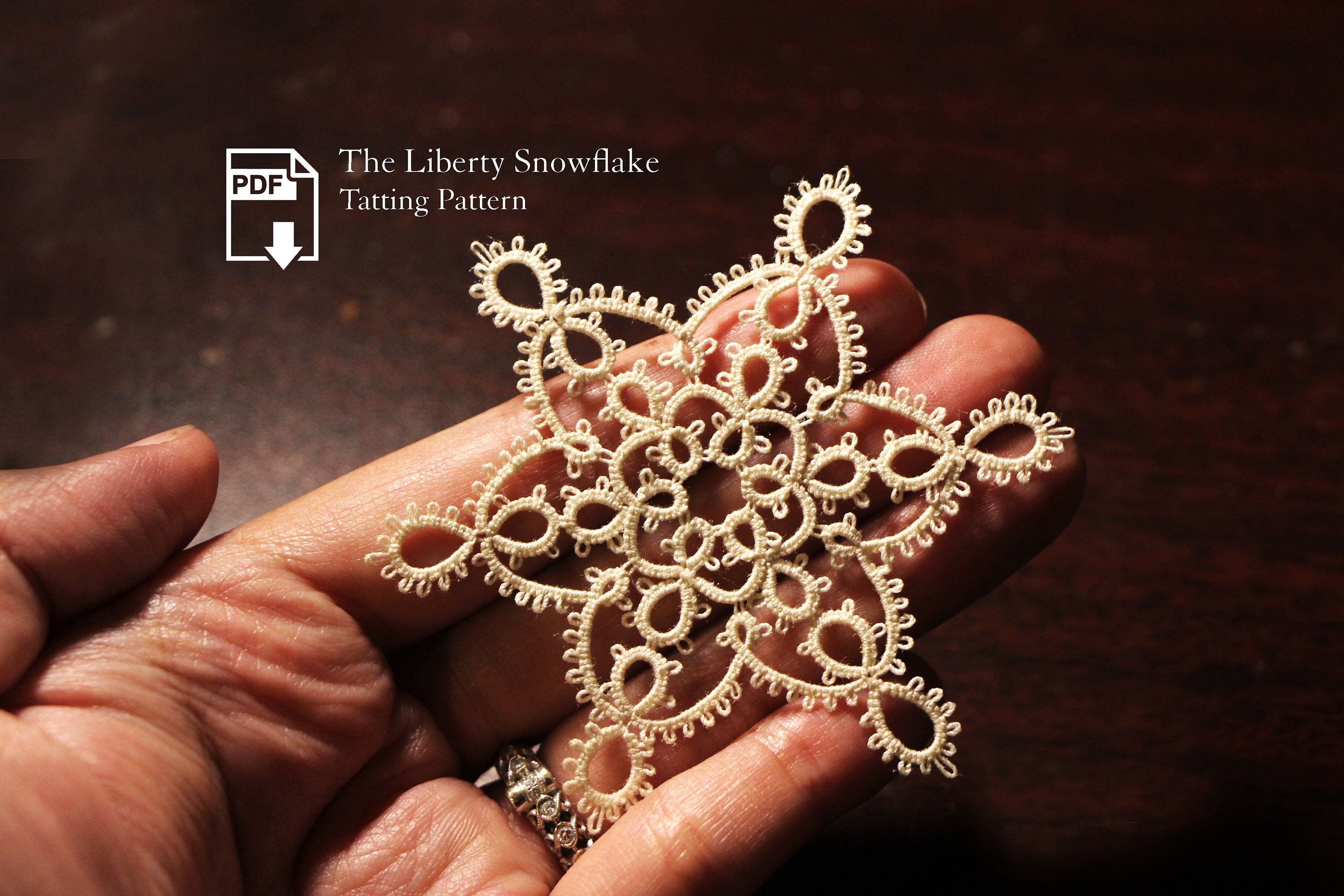 Tatting Snowflake Pattern, Shuttle Tatting Tutorial, Tatting PDF Pattern, Tatted Snowflake ...