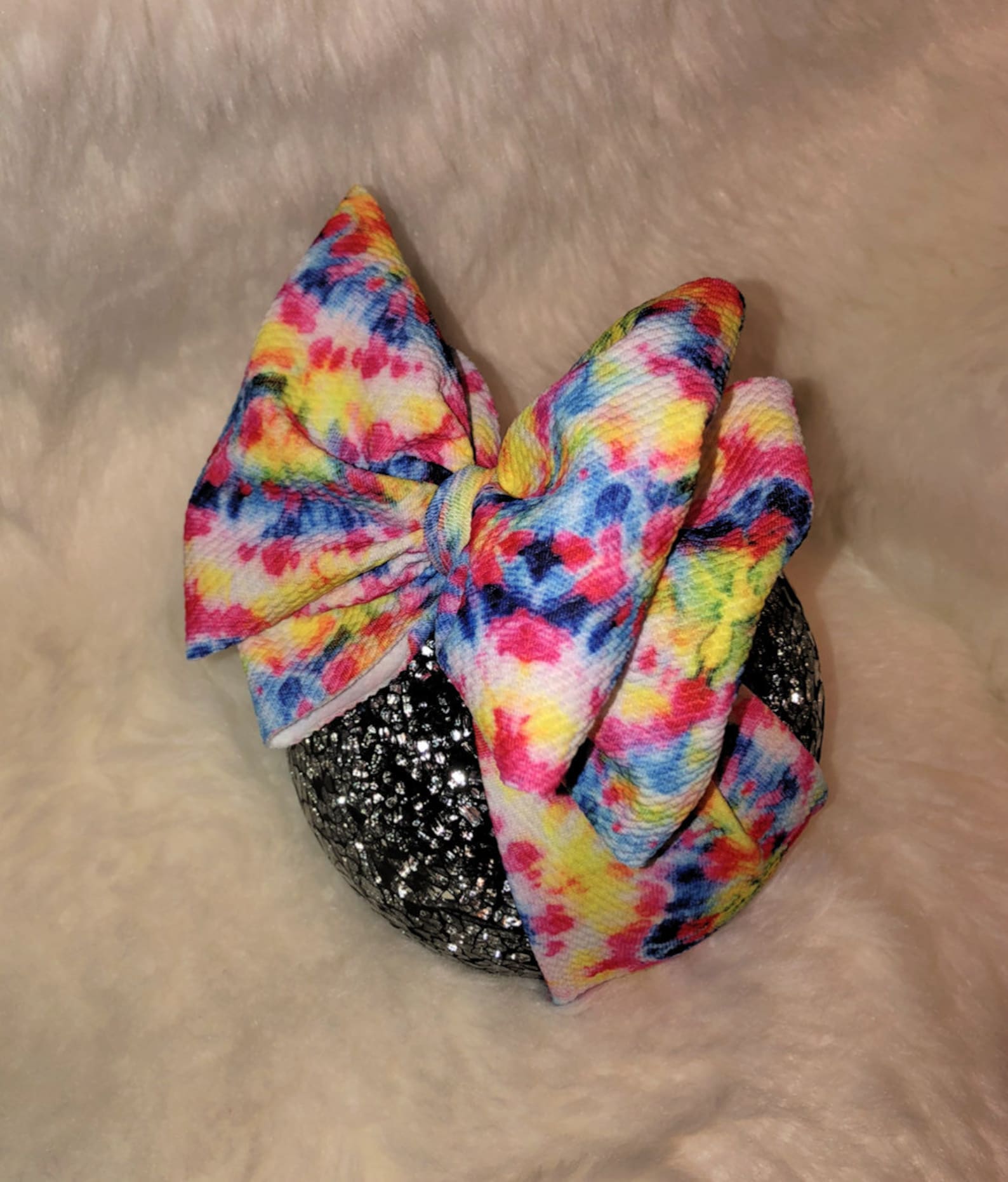 Classic Tie Dye messy bow stretchy messy headwrap messy | Etsy