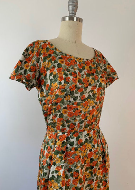 Vintage 50s Ben Barrack Dress // 1950s Couture Floral… - Gem