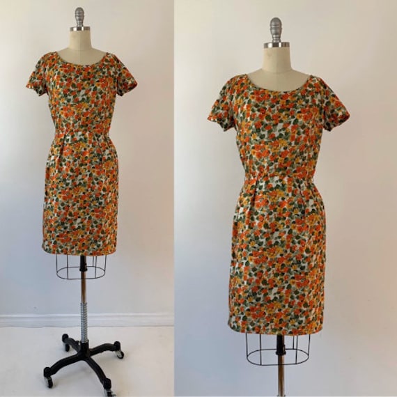 Vintage 50s Ben Barrack Dress // 1950s Couture Floral… - Gem
