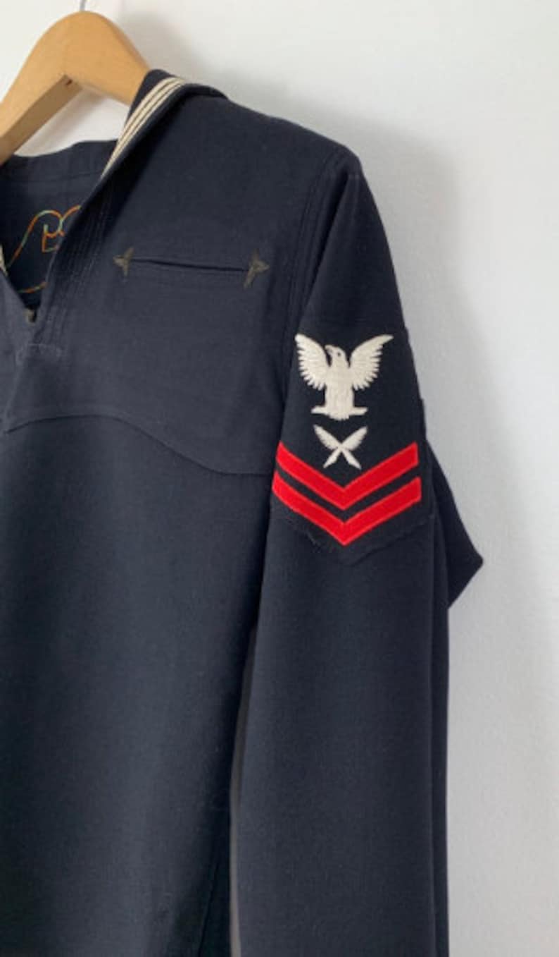 Vintage 60s 70s Naval Service Uniform // 1970s US Navy Dress Blues ...