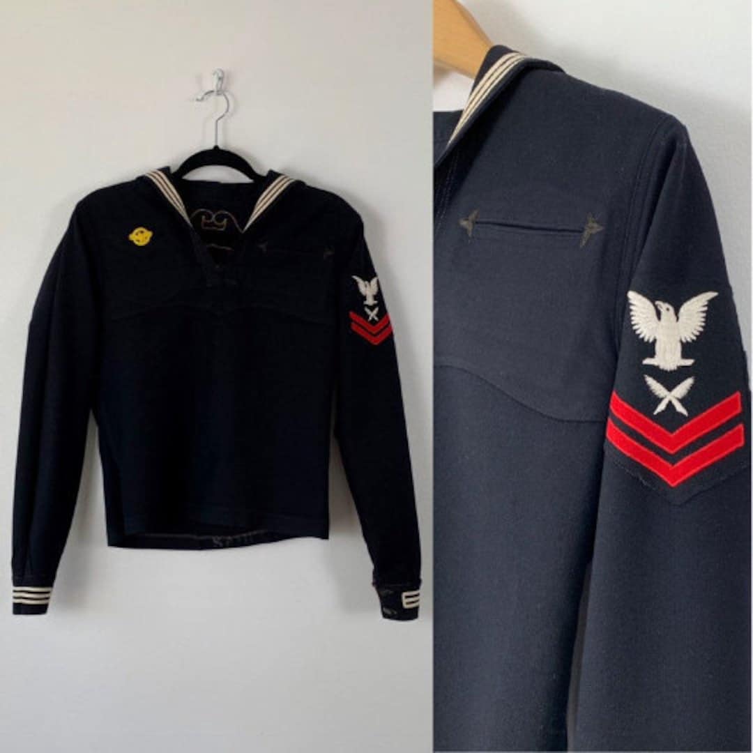 Vintage 60s 70s Naval Service Uniform // 1970s US Navy Dress Blues ...