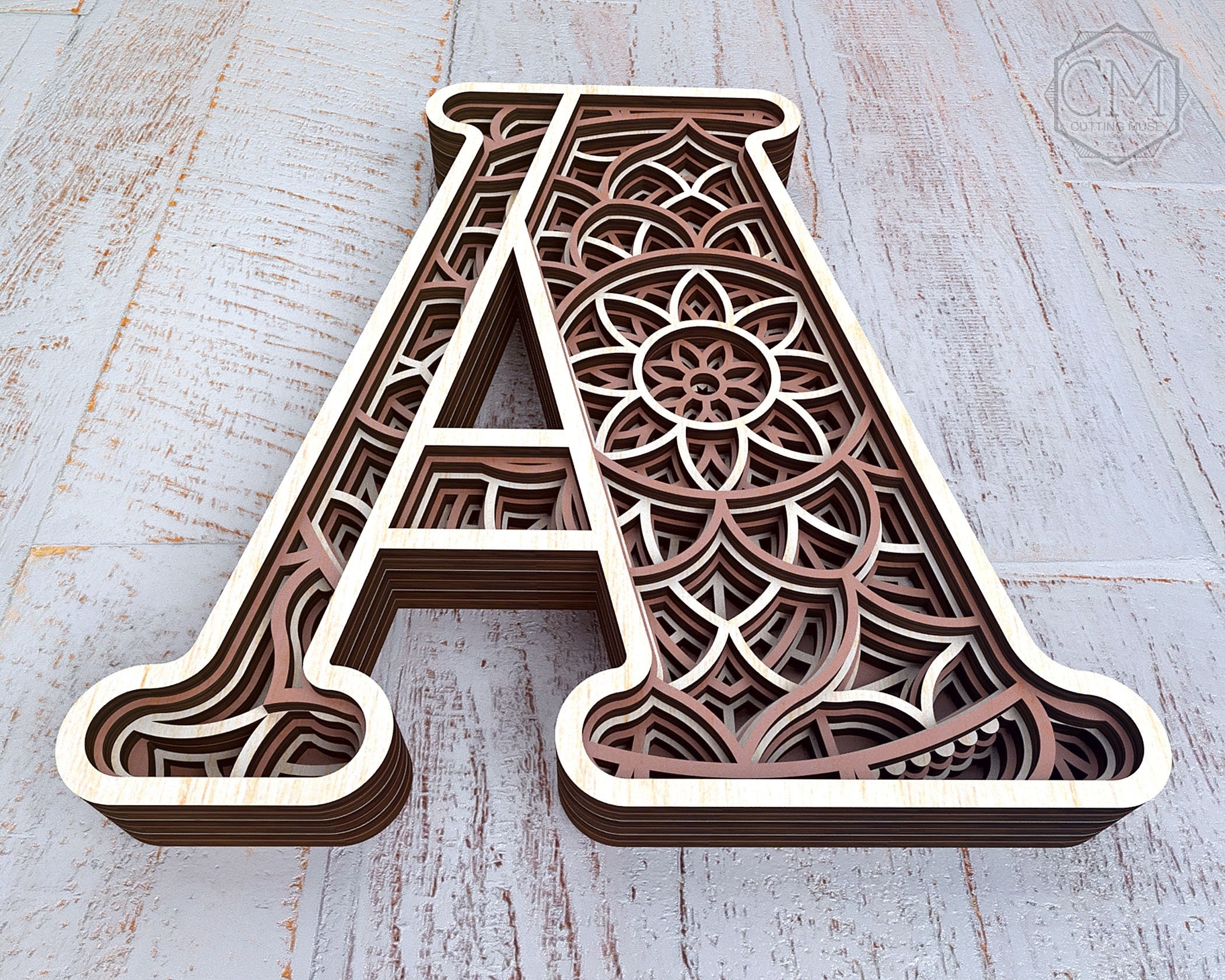 Layered Letter A Layered Letters SVG Multilayer Letters DXF | Etsy